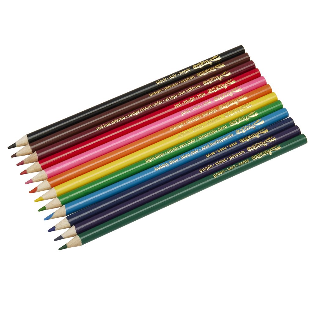 12 ct Colored Pencils peggable box Cra-Z-Art 12 Colored