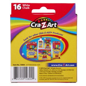 16 ct White Chalk peggable box Cra-Z-Art 16 Piece