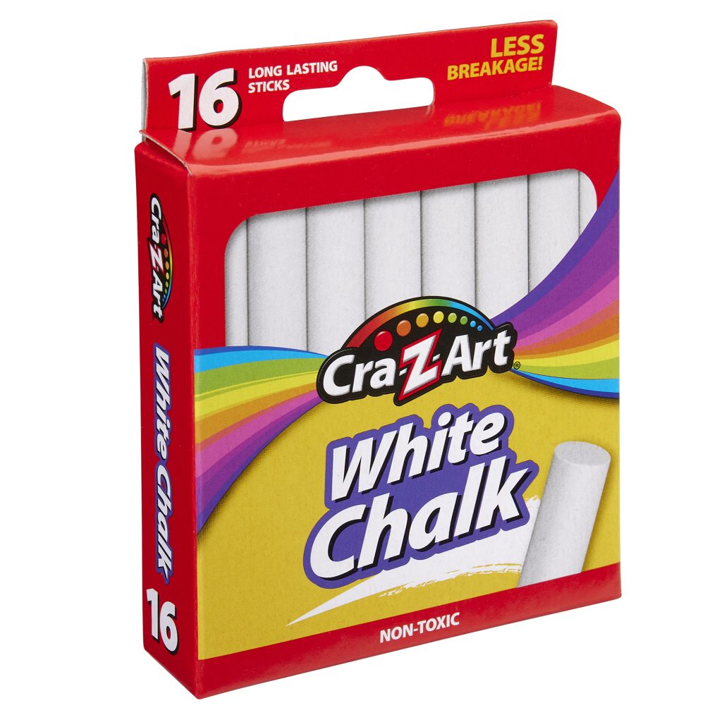 16 ct White Chalk peggable box Cra-Z-Art 16 Piece