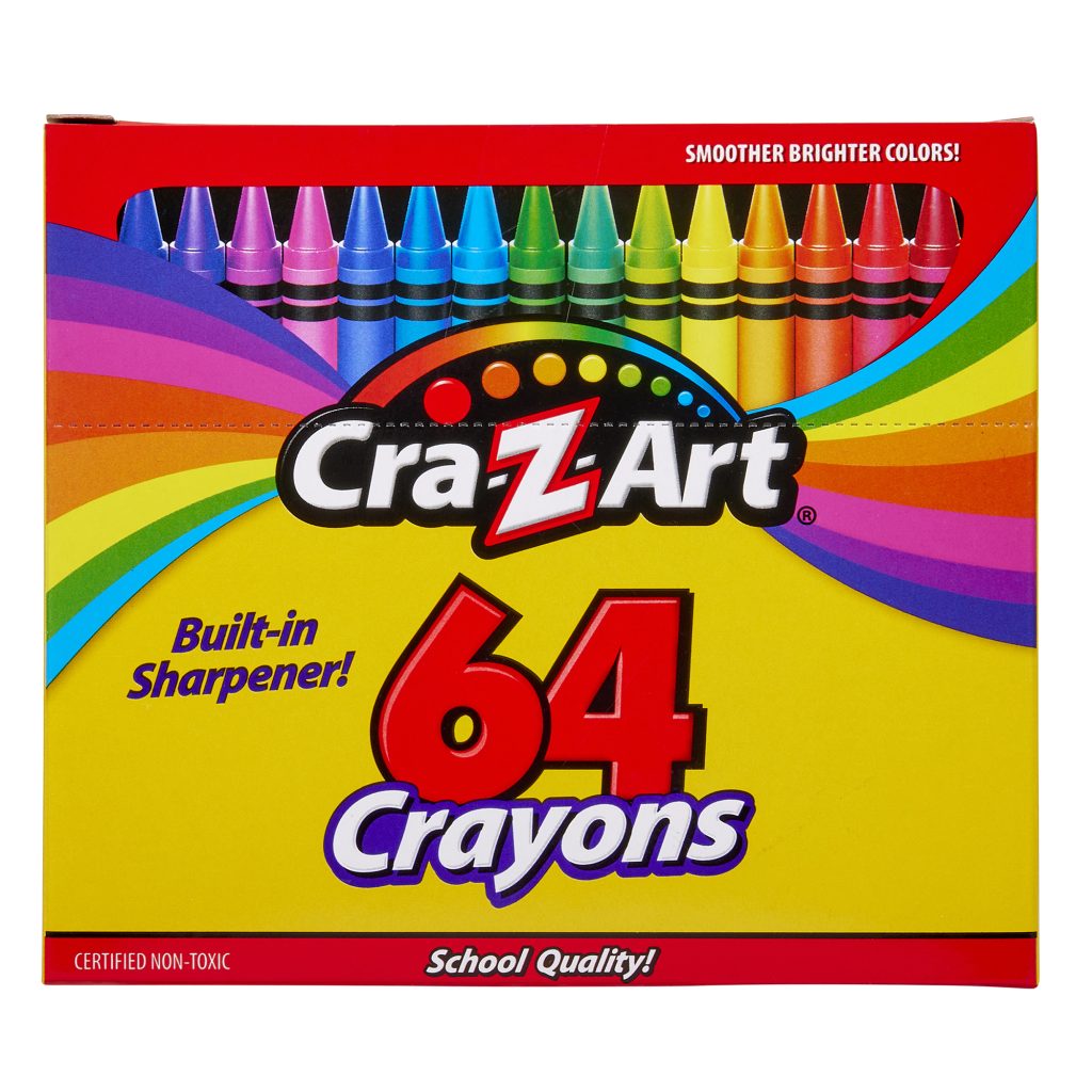 64 ct. Crayons peggable box Cra-Z-Art School Quality