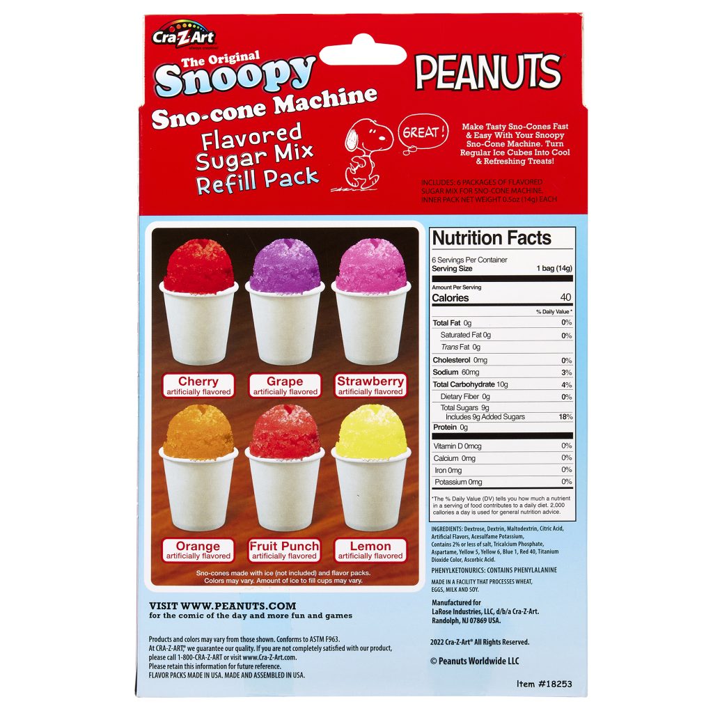 Snoopy Snow Cone Maker Refill Kit