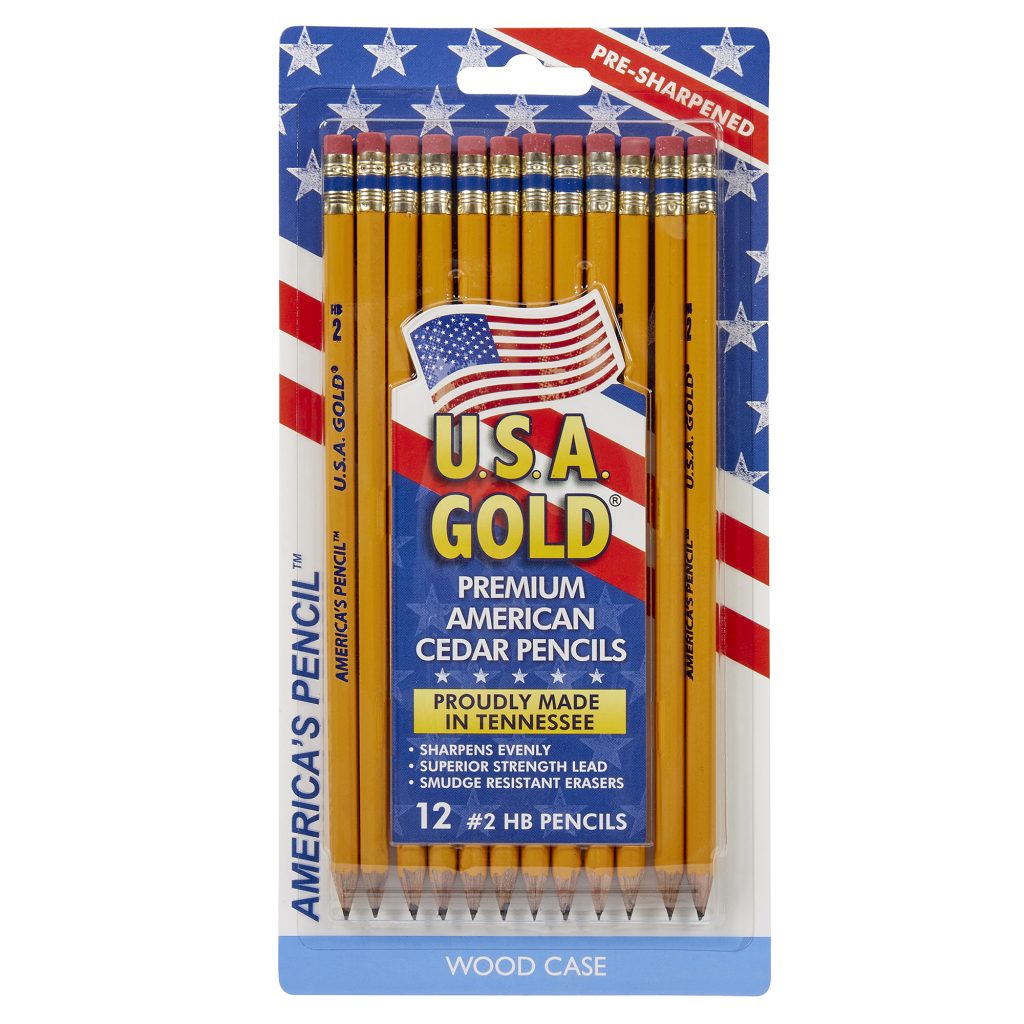 USA Gold Premium Cedar No 2 Pre-Sharpened Pencils 12-Count
