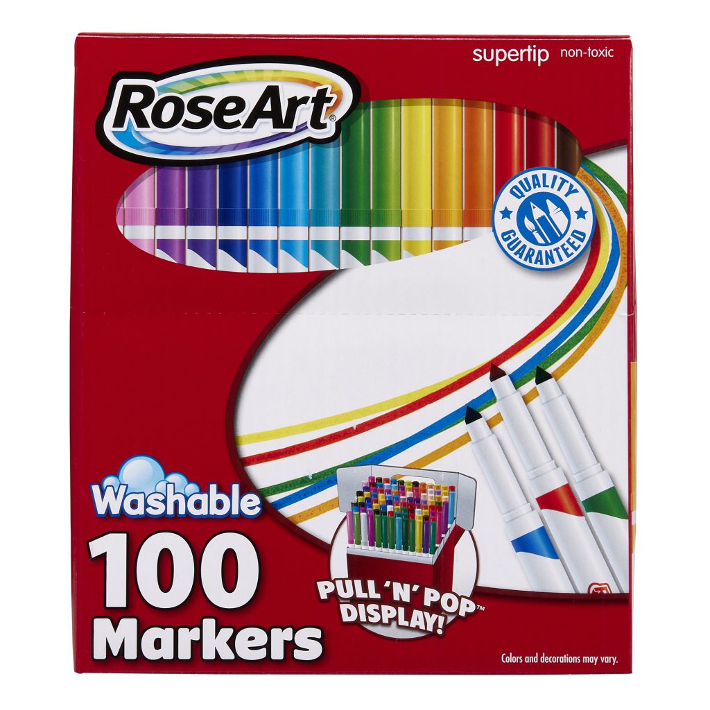 RoseArt 100 Pack Washable Super Tip Markers: Palette of 100