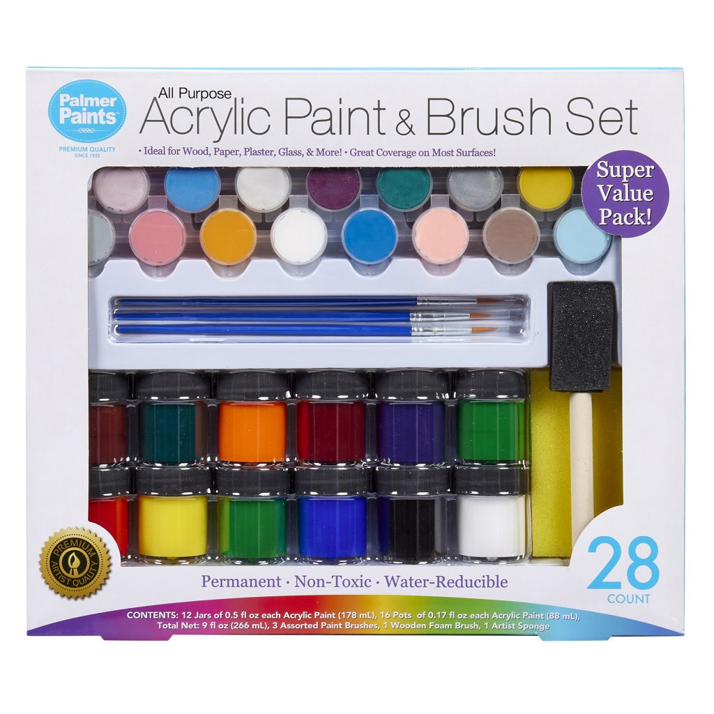 Palmer Paint Acrylic Paint & Brush Set 28 count