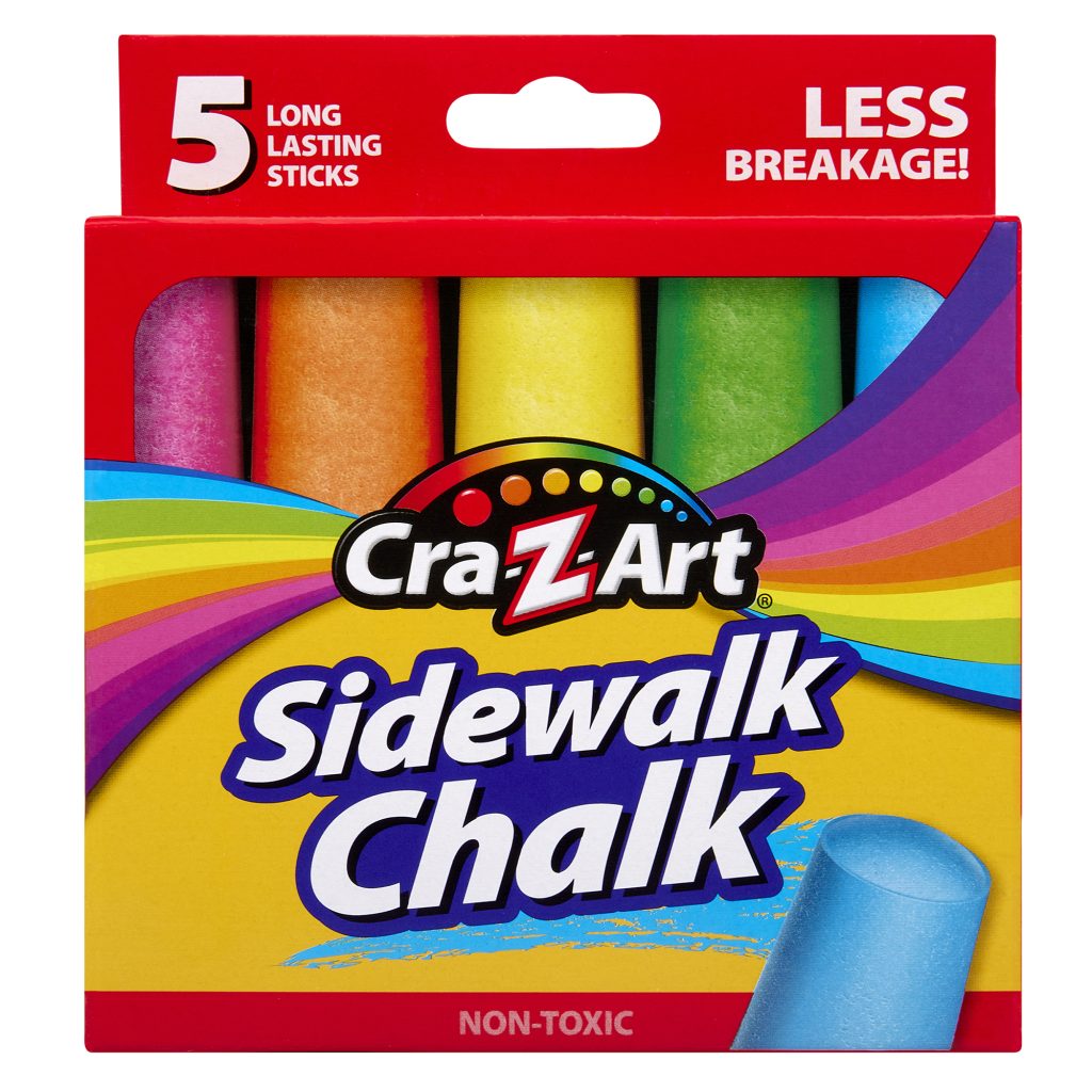 Cra-Z-Art 5-piece Washable Sidewalk Chalk: Portable Box