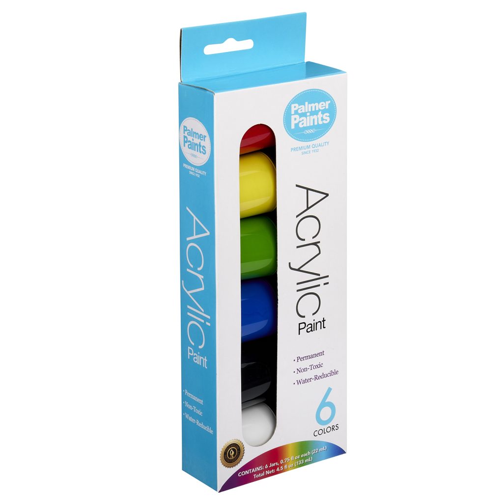 Palmer Paint Acrylic Primary 6 count 75oz Jars