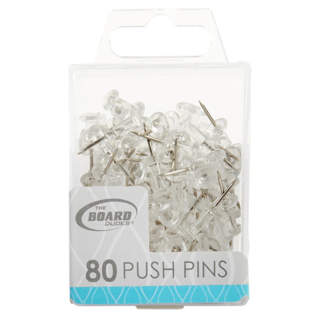 Board Dudes PUSH PINS - Clear 80 Count Board Dudes 80-Count
