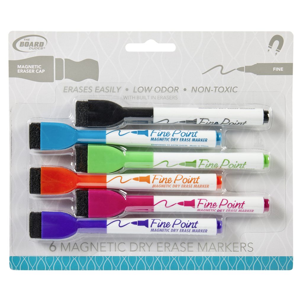 Board Dudes Dry Erase Markers Magnetic Fine Point with Board
