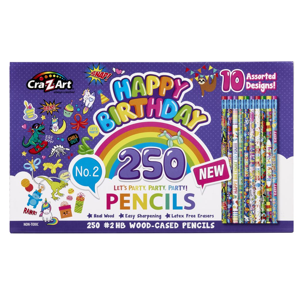 250 Count Happy Birthday Pencils - Classroom Bulk Pack - 10