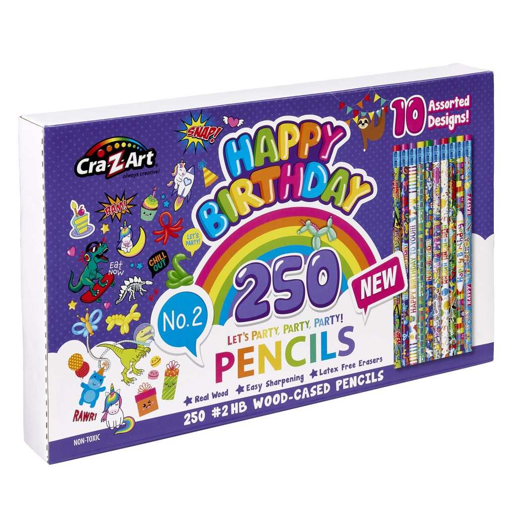 250 Count Happy Birthday Pencils - Classroom Bulk Pack - 10