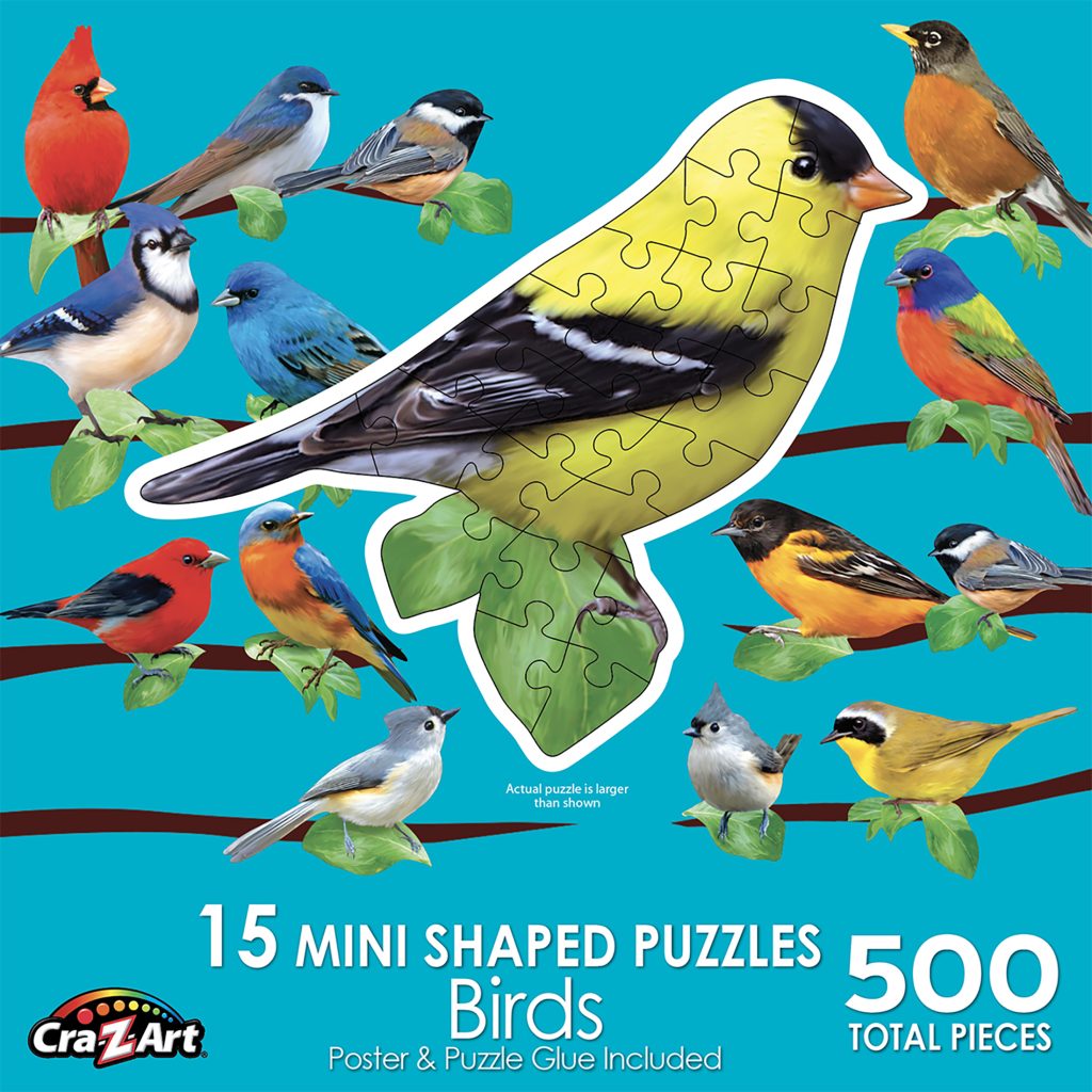 RoseArt - 15 Mini-Shaped - Songbirds - 500 Piece Jigsaw