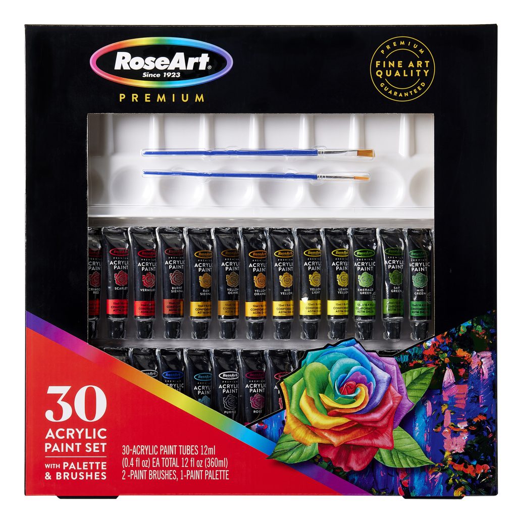 RoseArt Premium ACRYLIC PAINT SET 30 Count RoseArt Premium